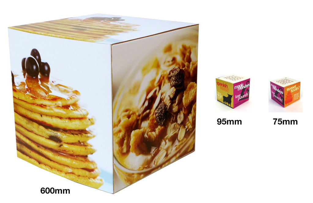 Custom Printed Cardboard Display Cubes (75mm, 95mm or bespoke size ... Custom Printed Cardboard Display Cubes (75mm, 95mm or bespoke size ...